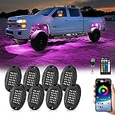 Amazon.com: 8 Pods RGB LED Rock Lights for Jeeps Trucks Golf Cart ATV UTV RZR SUV Offroad Pickup ...