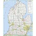 Amazon.com: Wall Art Impressions 24"x29" Map of lower peninsula of ...