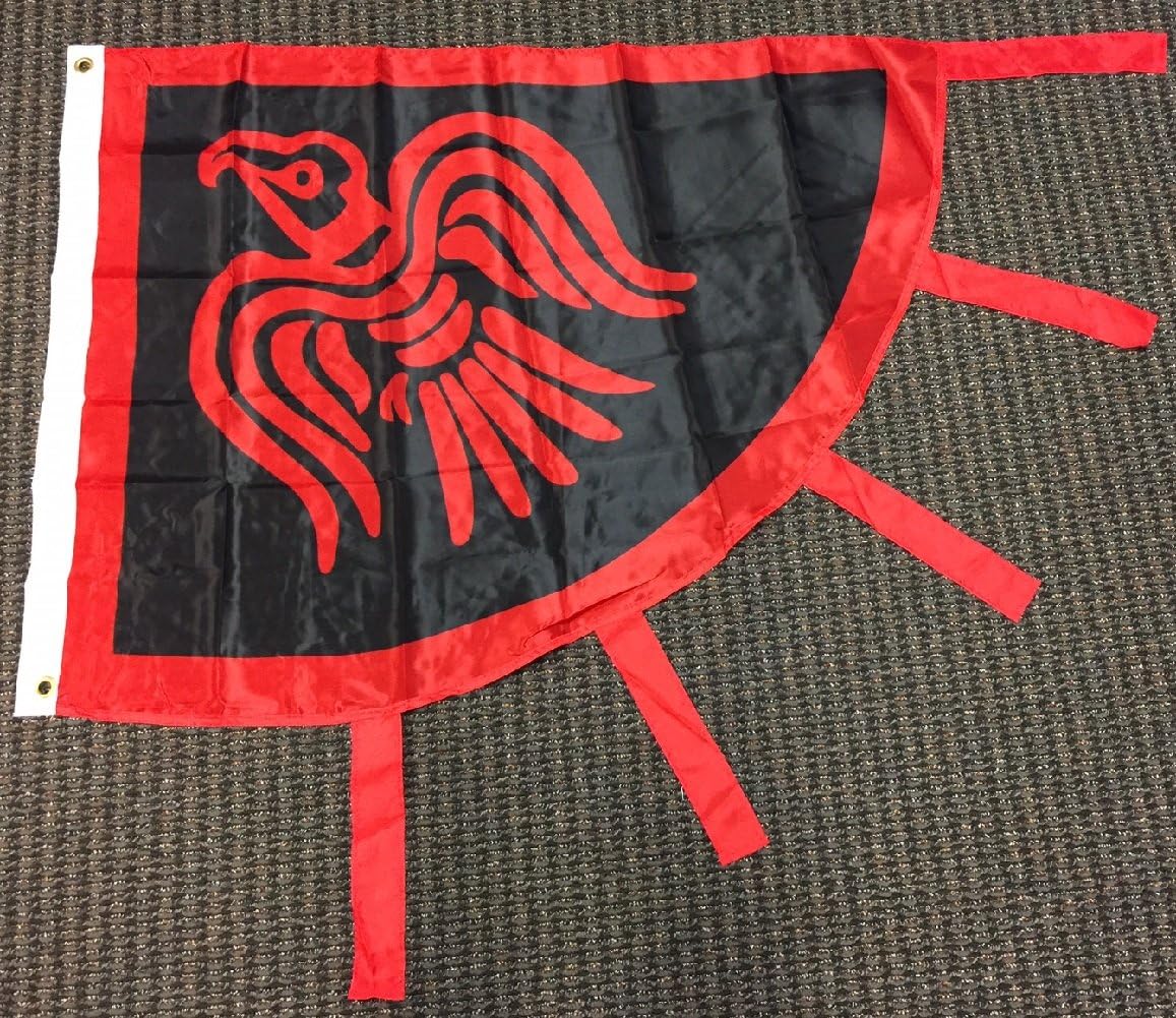 Scandinavian Viking Raven Flag 3 x 4 Foot Red and Black Norse Pirate ...