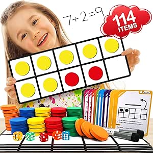 Amazon.com: Magnetic Ten Frame Set: 4 Durable Ten-Frames + 50 Colorful ...