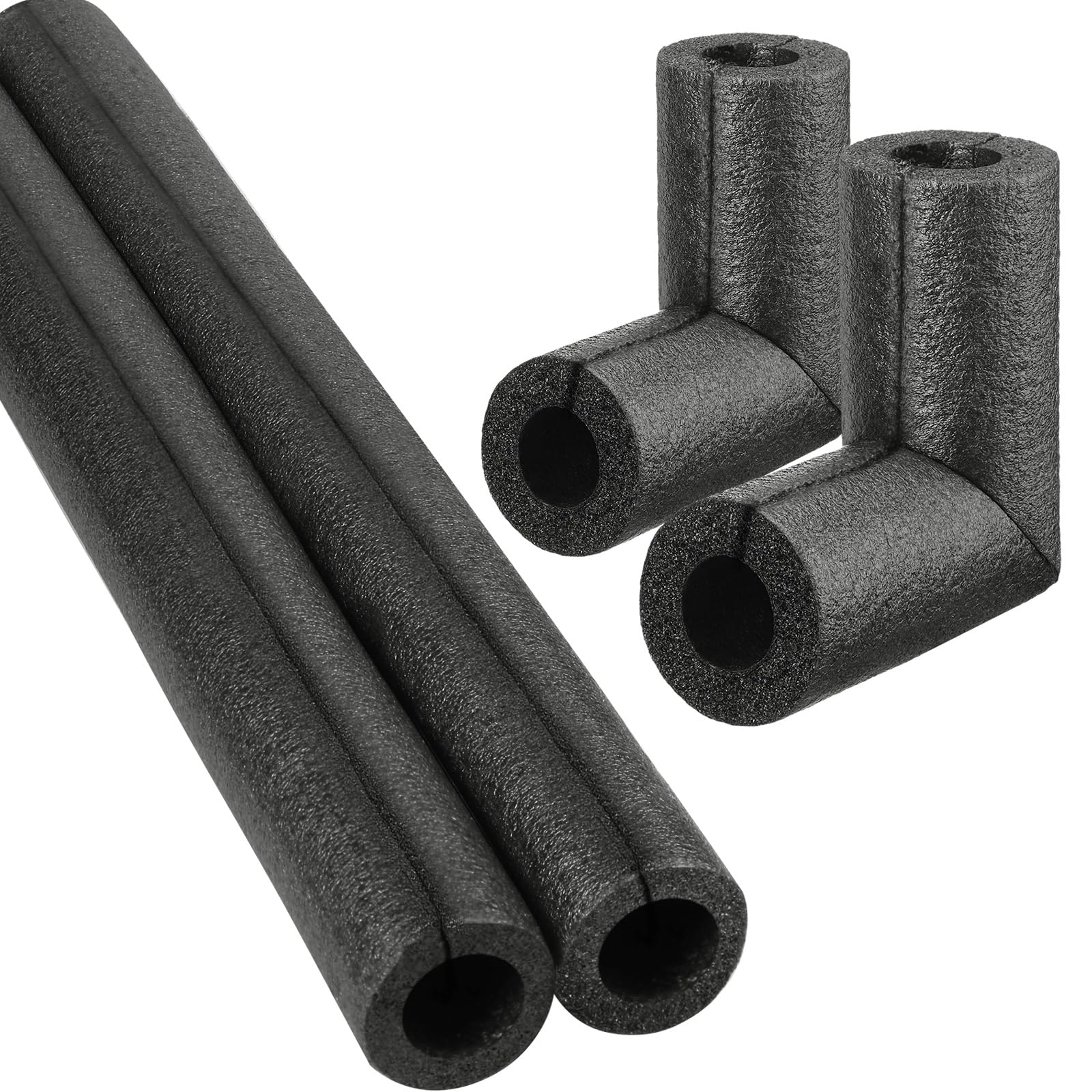 8 Pack Elbow Pipe Insulation Foam Tube Outdoor Wrap Black Pipe Covers ...