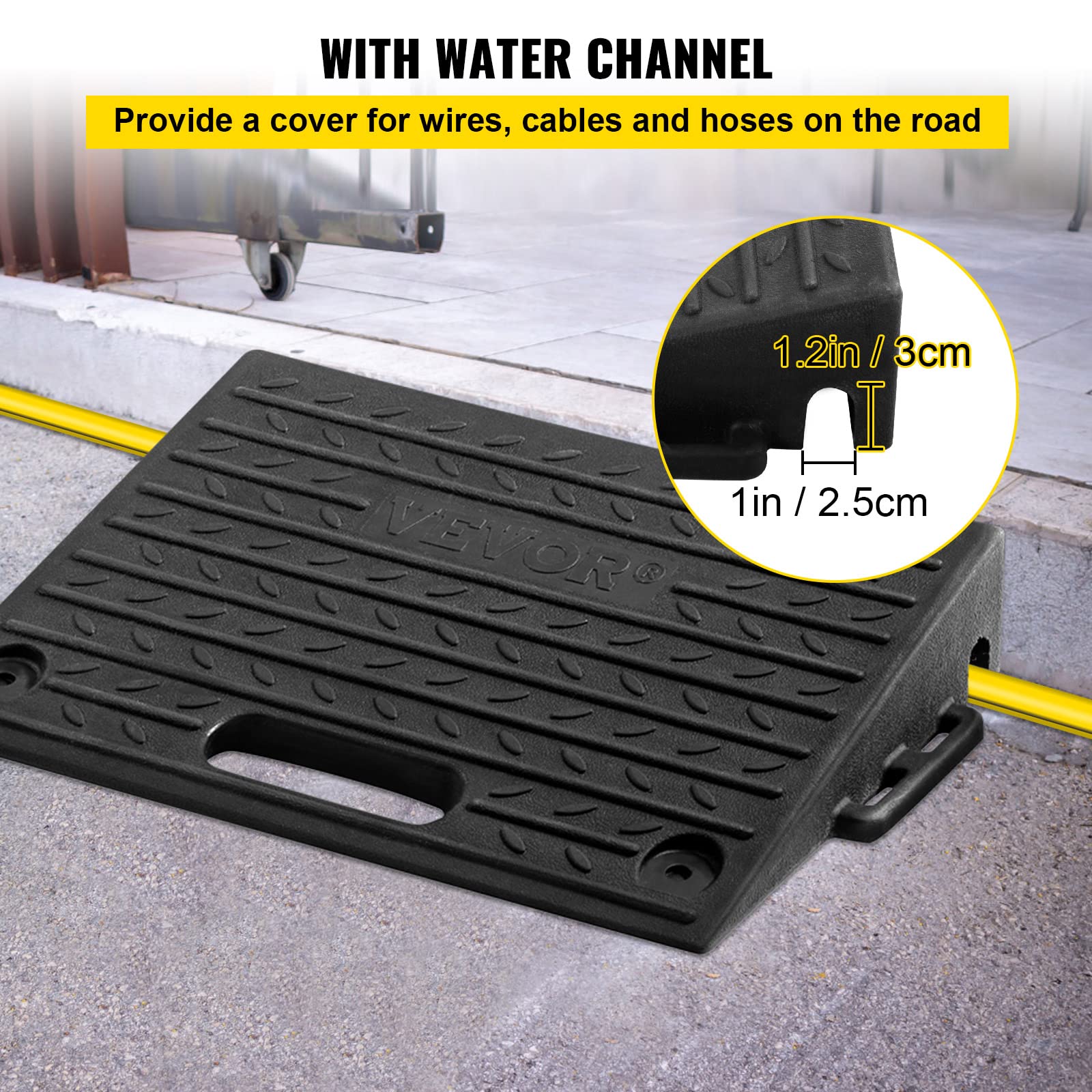 Mua VEVOR Rubber Curb Ramp 4" Rise 2 Pack, Connectable Sidewalk Curb ...