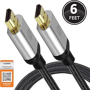 Amazon.com: GE HDMI Cable, Premium, Ethernet, HDMI Certified, 6 Foot ...