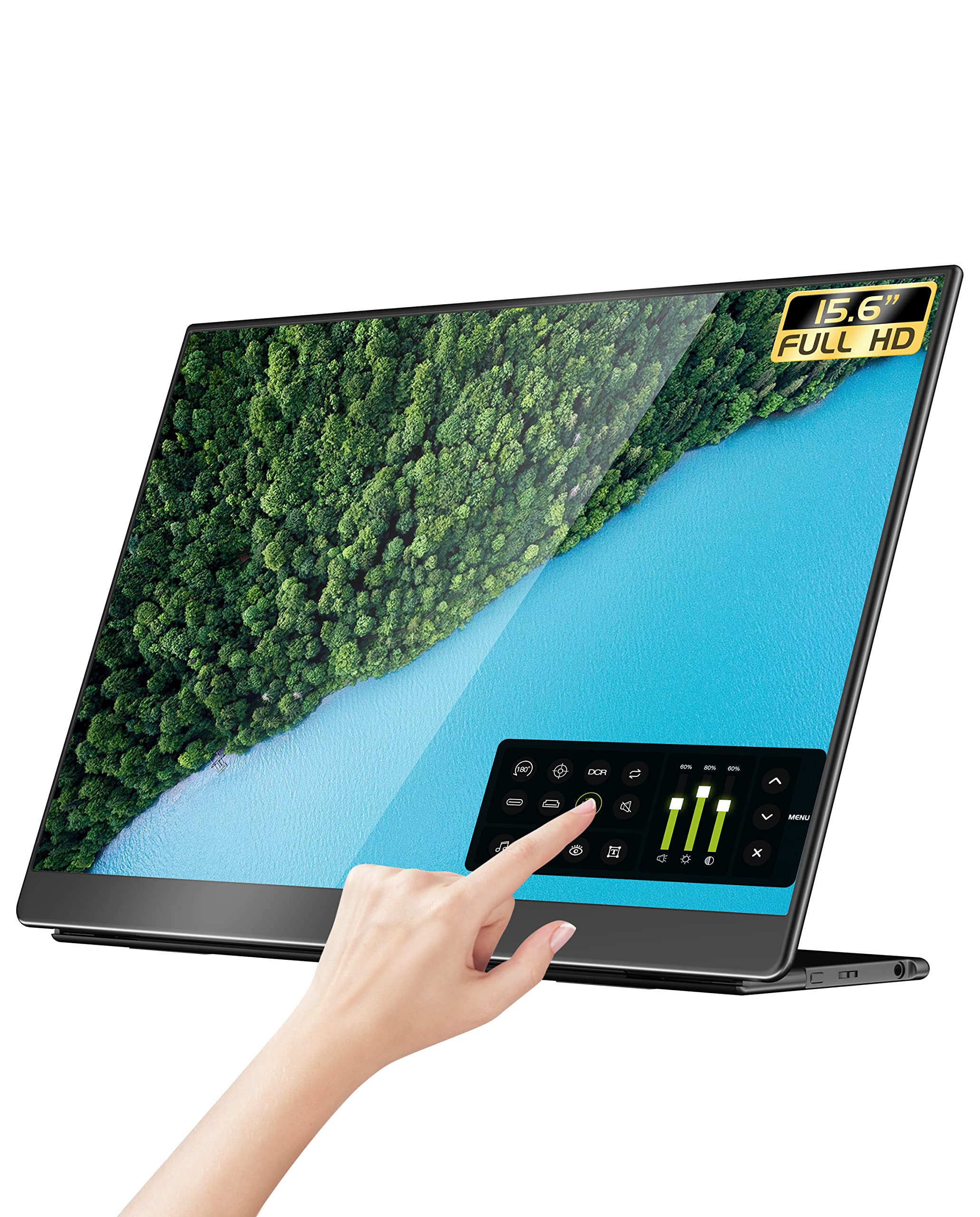 EHOMEWEI 15.6" 1080P Portable Monitor Touchscreen, FHD USB C Mini HDMI ...