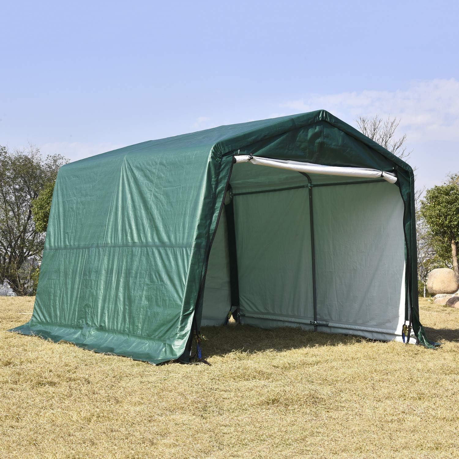 Amazon.com: wonline Carport Auto Shelter 10x10x8ft Portable Outdoor Car ...