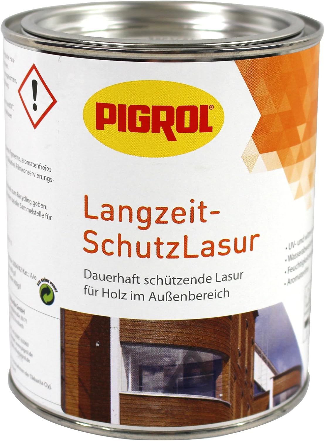 Pigrol Langzeit-Schutzlasur 0,75L eiche Holzlasur für alle Hölzer im ...