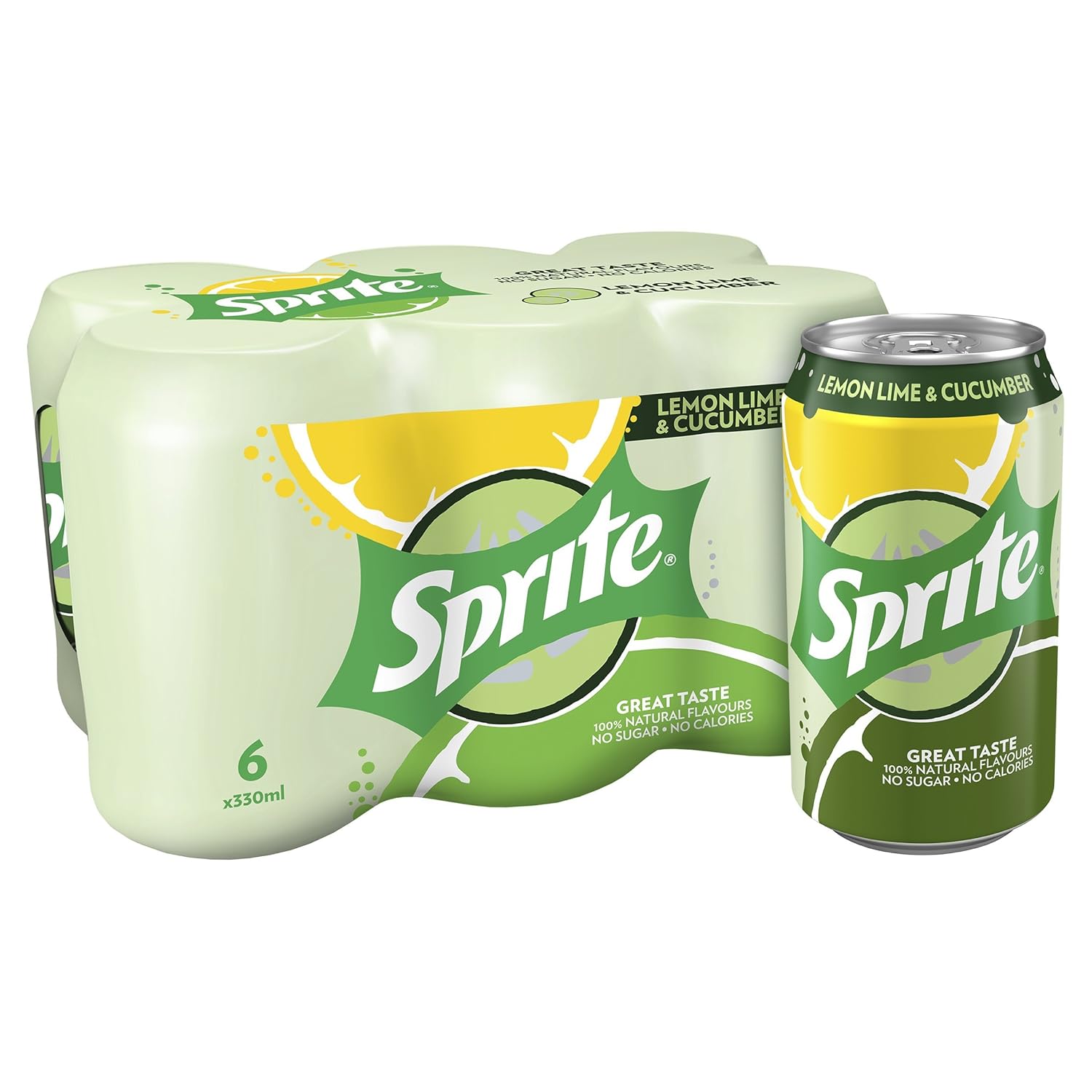 Sprite Cucumber No Sugar, 330 ml, Pack of 6: Amazon.co.uk: Prime Pantry
