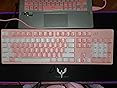 Amazon.com: Pink Gaming Keyboard USB Wired Keyboard,MageGee New ...