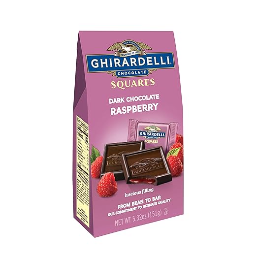 Amazon.com : Ghirardelli Chocolate Squares, Dark and Raspberry Filled ...