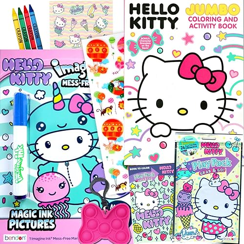Hello Kitty Coloring Book and Sticker Activity Set for Kids - Bundle ...
