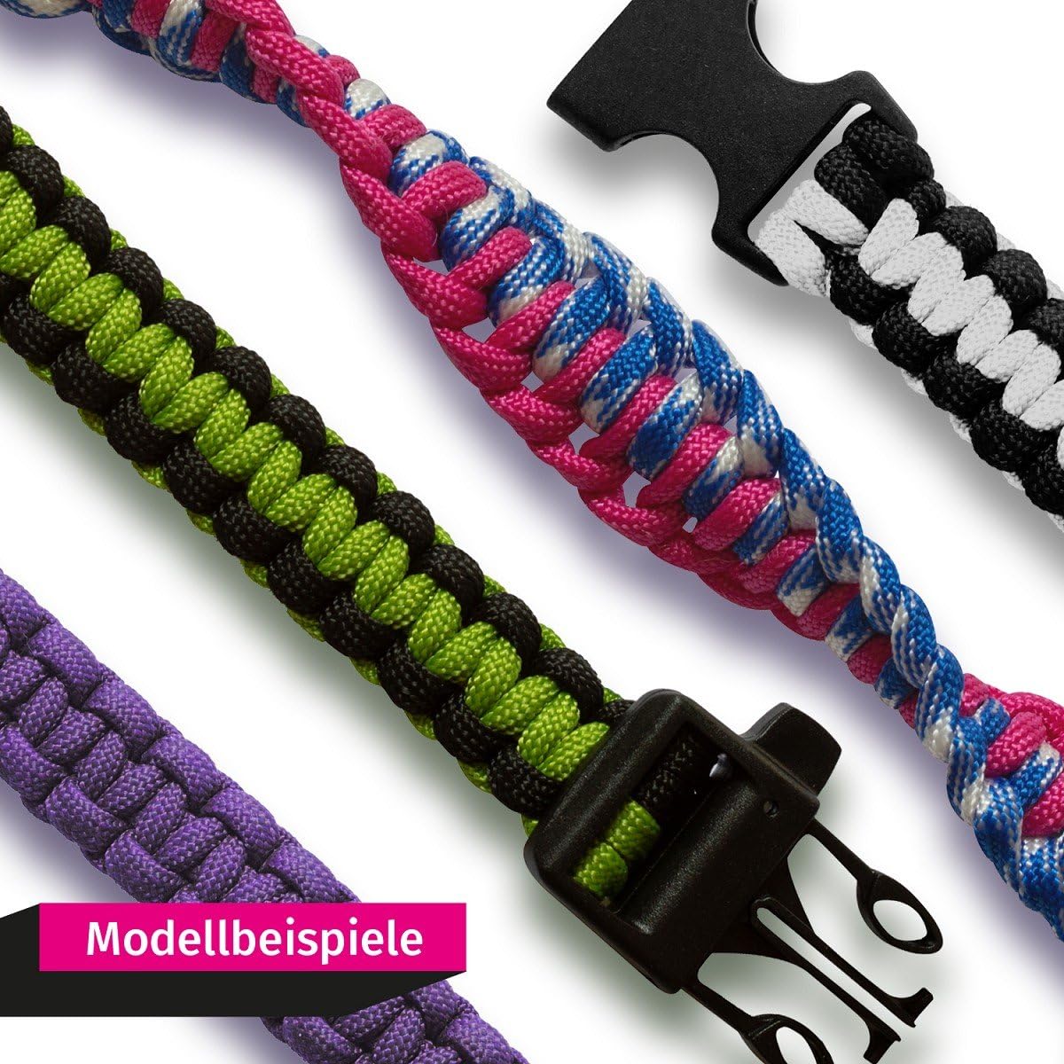 TE-Trend 19-teiliges Paracord Parachute Cord Kernmantel Rope Set Craft ...