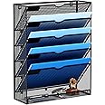 GDINDINFAN Hanging Wall File Organizer 6 Tier Wall Mounted Mail Paper ...