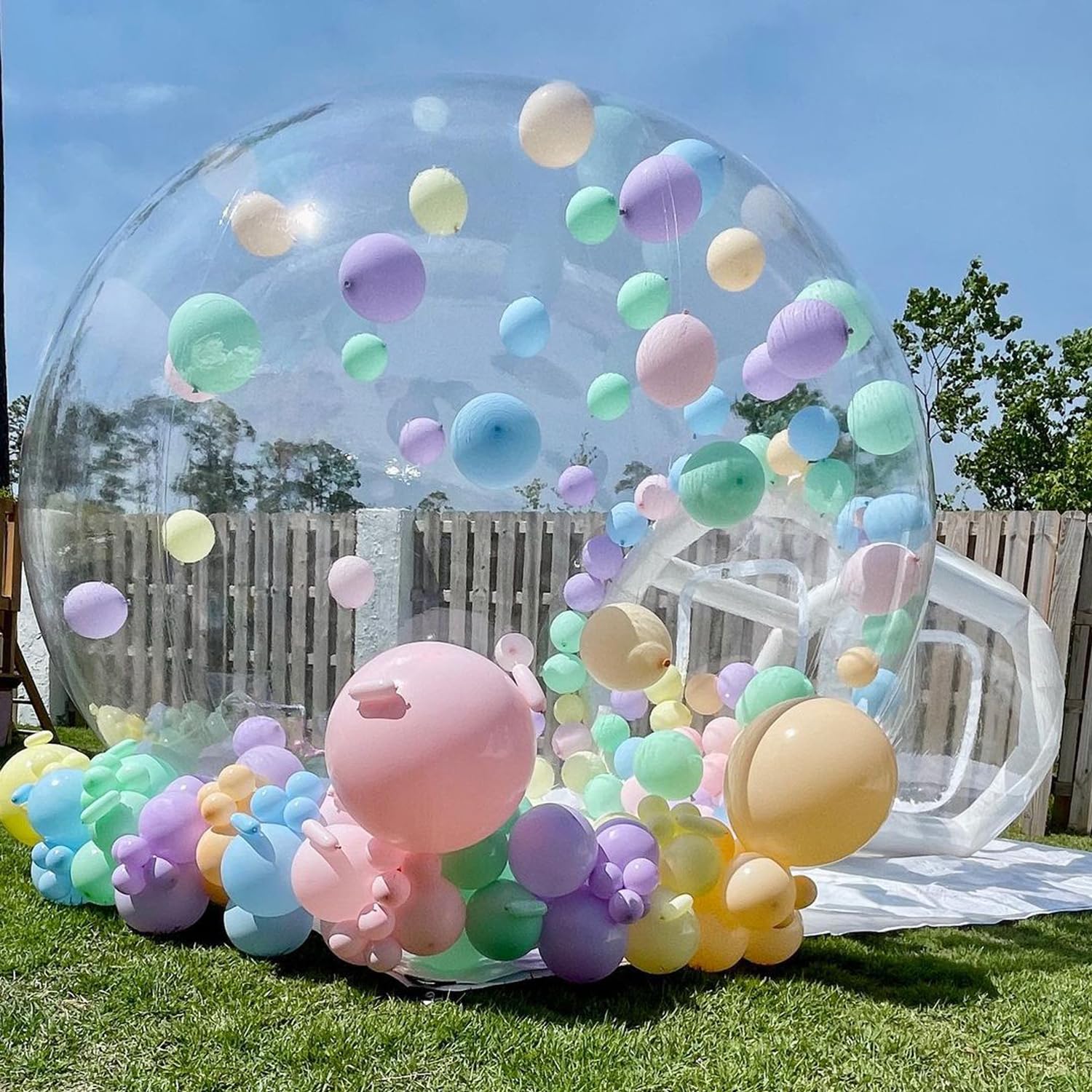 Inflatable Bubble House for Kids, 13Ft Clear Blow Up Balloon Dome with ...