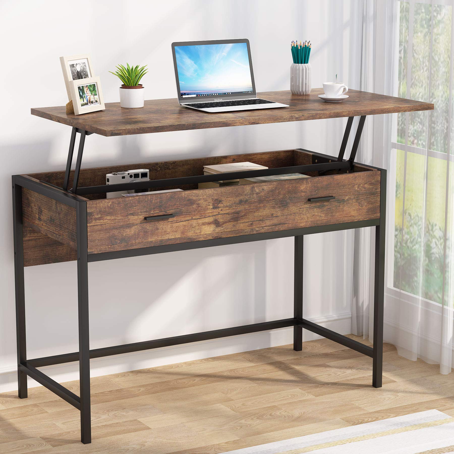 Lift Top Computer Desk Industrial Writing Desk Study Desk Study ...