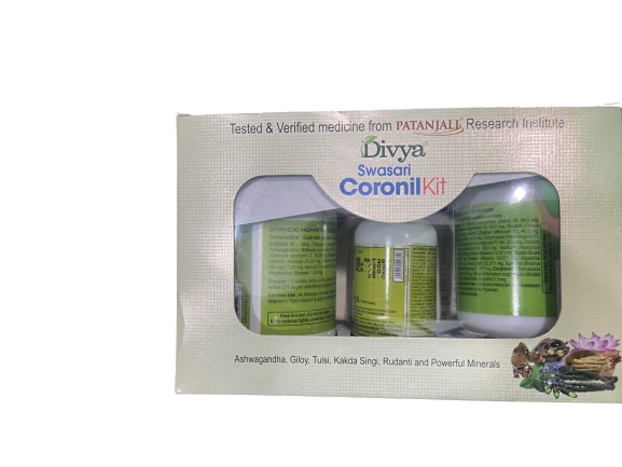 Buy Divya Coronil Kit (Coronil + Swasari + Anu Taila) Full Kit 1 PCS ...