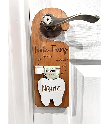 Tooth Fairy Door Hanger Money Holder With Tooth Bag, Tooth Fairy Pillow ...