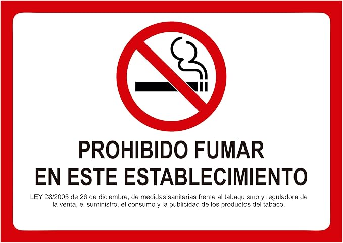 Oedim Vinilo de Prohibido Fumar para Establecimientos 29x21cm ...