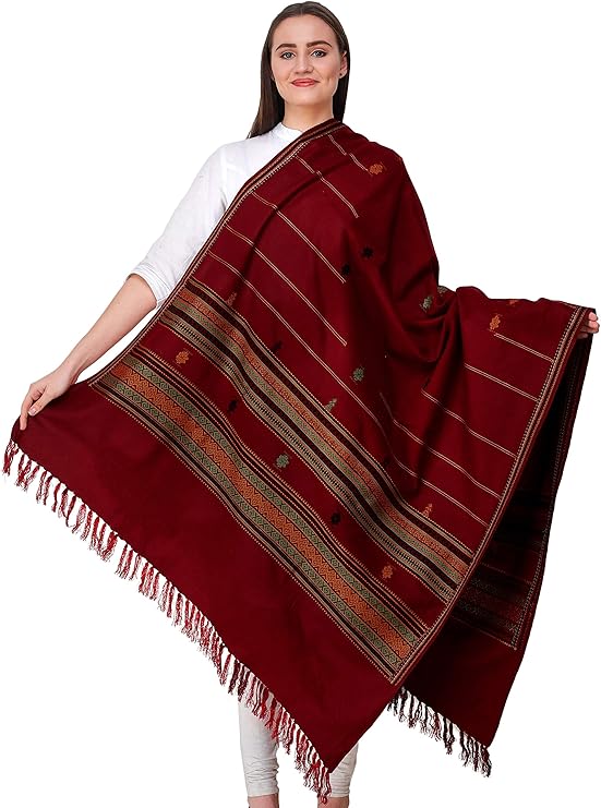 Exotic India Handloom Shawl from Manipur with Traditional Motifs ...