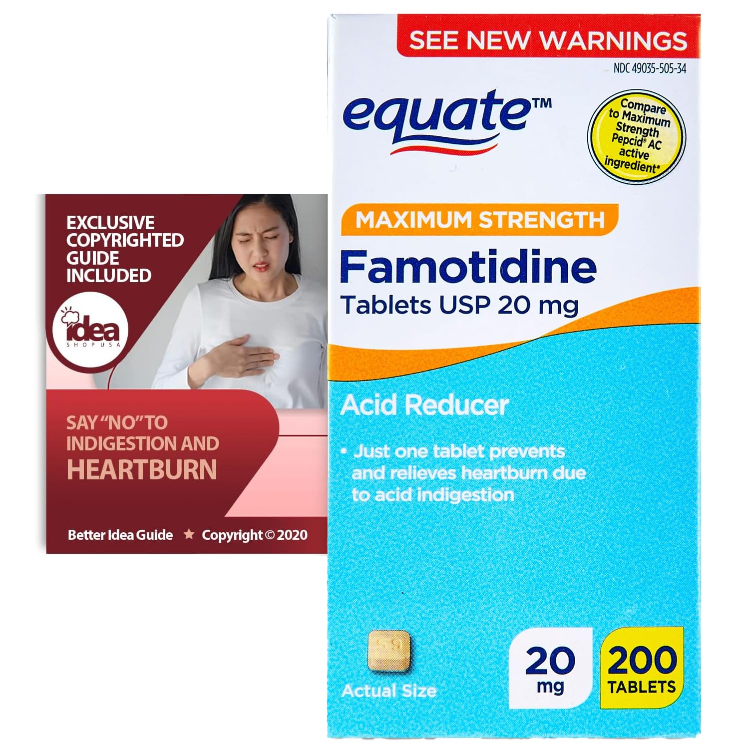 Mua Equate Famotidine Tablets, 20 mg, Maximum Strength, Acid Reducer ...