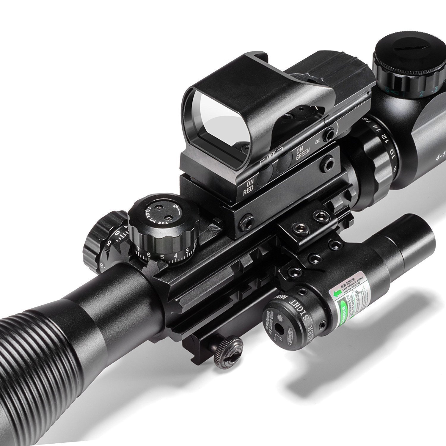 UUQ 4 16x50 Tactical Rifle Scope Red Green Illuminated Range Finder
