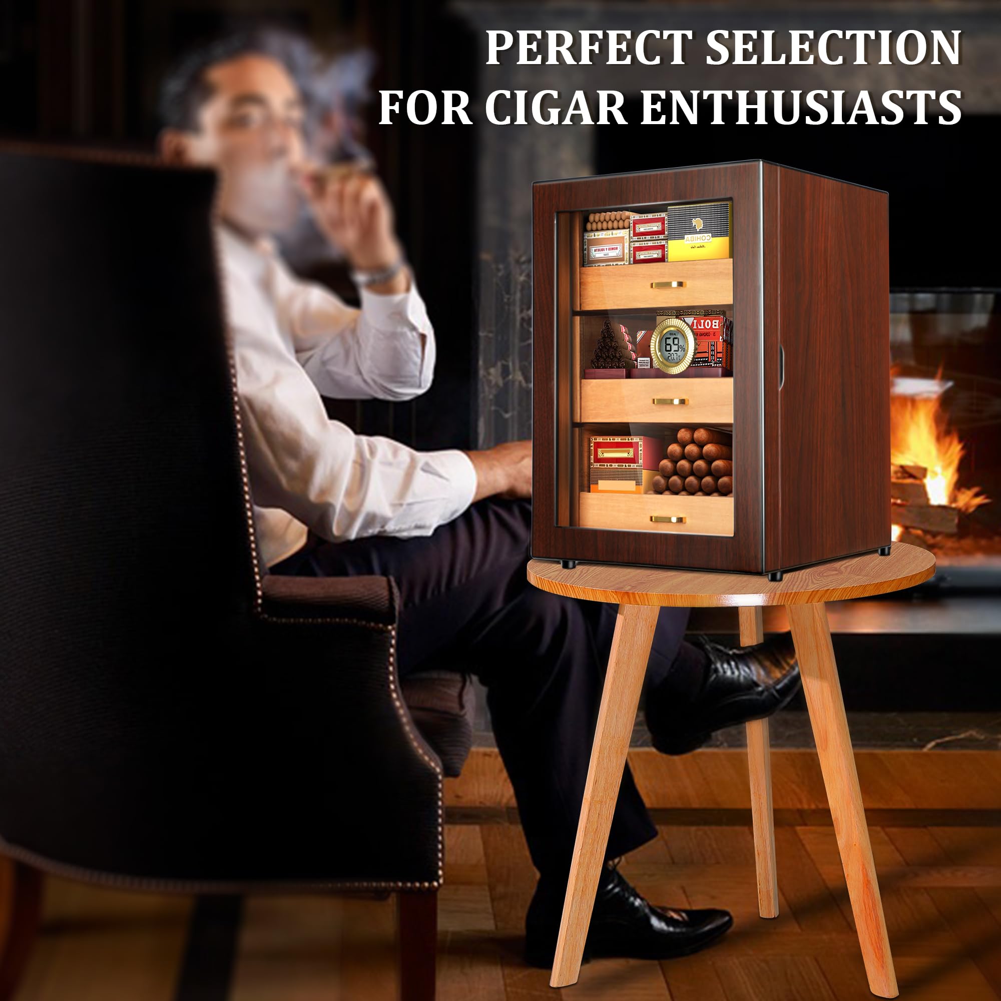Mua Rengue Cigar Humidor Cabinet, Large Cedar Cigar Humidor for 100-150 ...