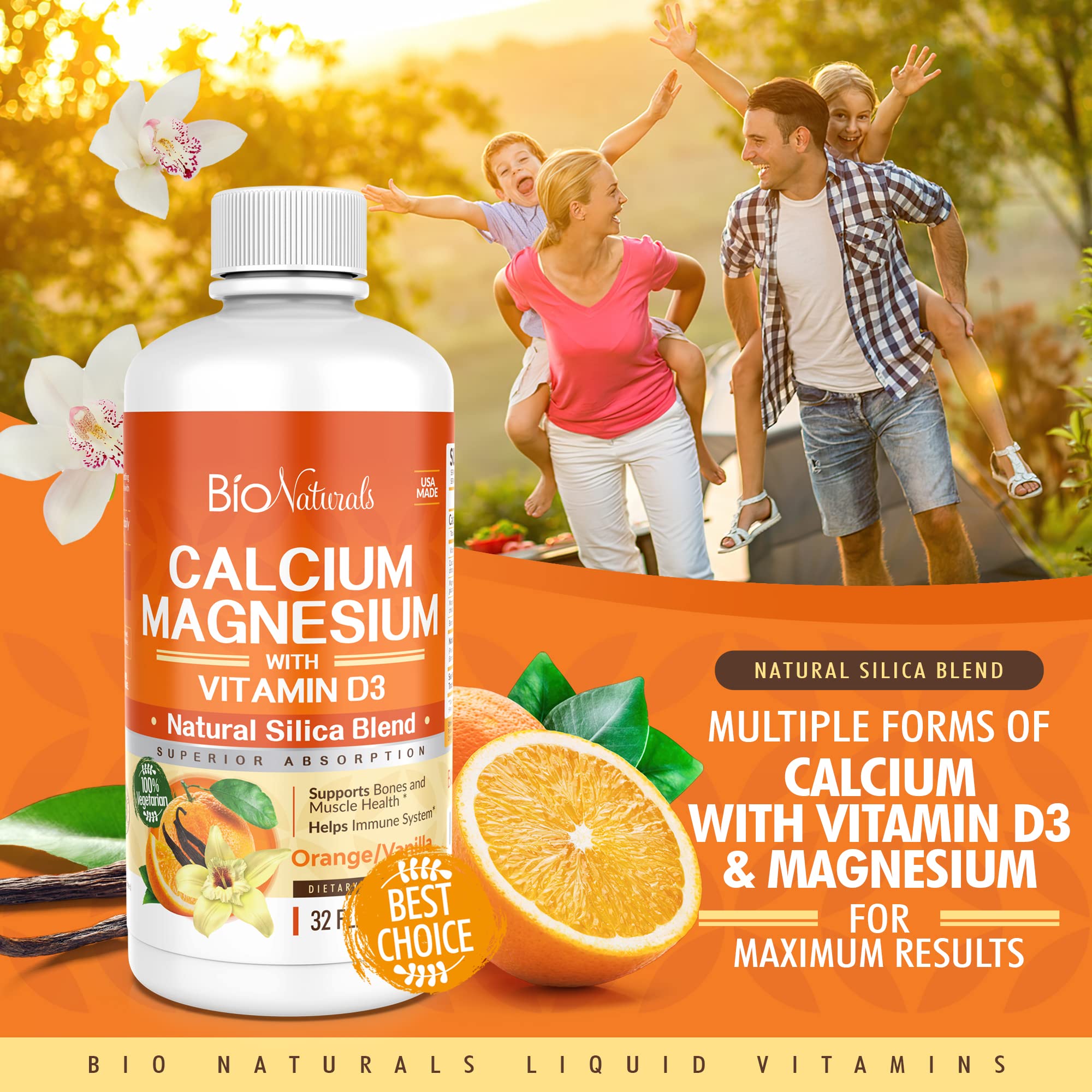 Mua Calcium & Magnesium Liquid Supplement with Vitamin D3 - Natural ...