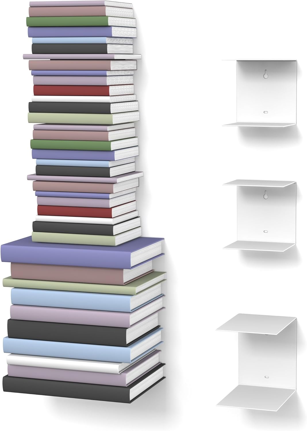 home3000 The invisible bookshelf variable 2-1 small and big in white ...