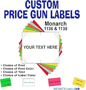 Amazon.com : CUSTOM PRICE GUN LABELS - Customizable Monarch 1136 ...