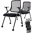 Amazon.com: BROBRIYO 4 Pack Stackable & Foldable Conference Room Chairs ...