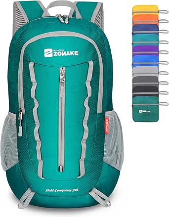 ZOMAKE Foldable Backpack - 32L Lightweight Backpacks Water Resistant ...