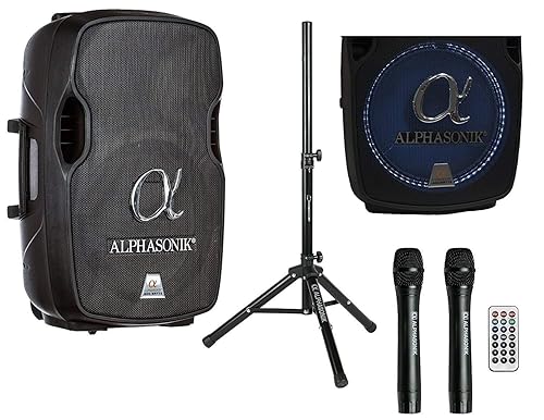 ALPHASONIK 12" Portable Rechargeable Battery Powered 1200W PRO DJ ...