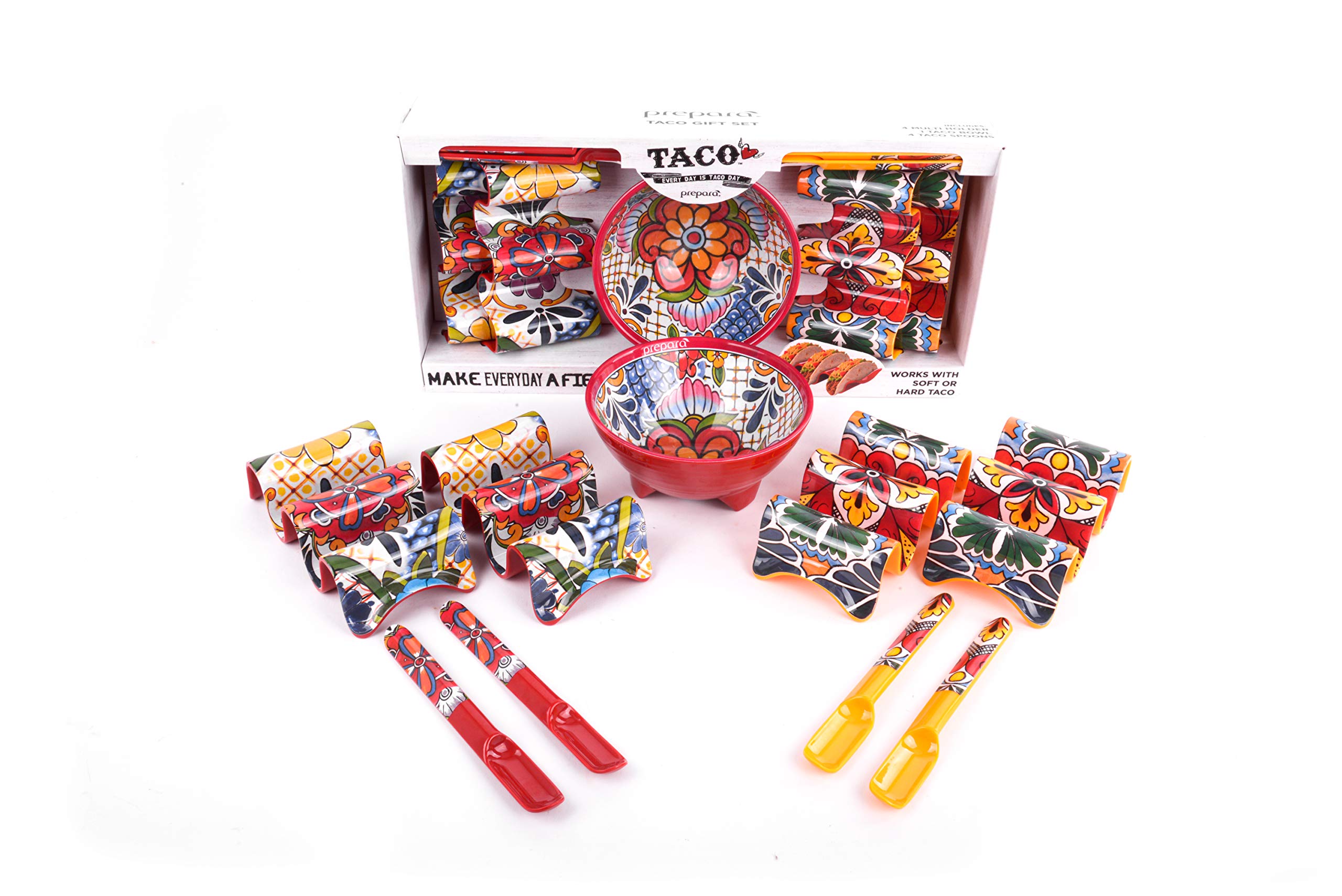 Prepara Taco Fiesta Set for 4, Multicolor Melamine Dishware for sale ...