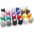 Amazon.com: New brothread 24 Basic Colors Multi-Purpose 100% Mercerized ...