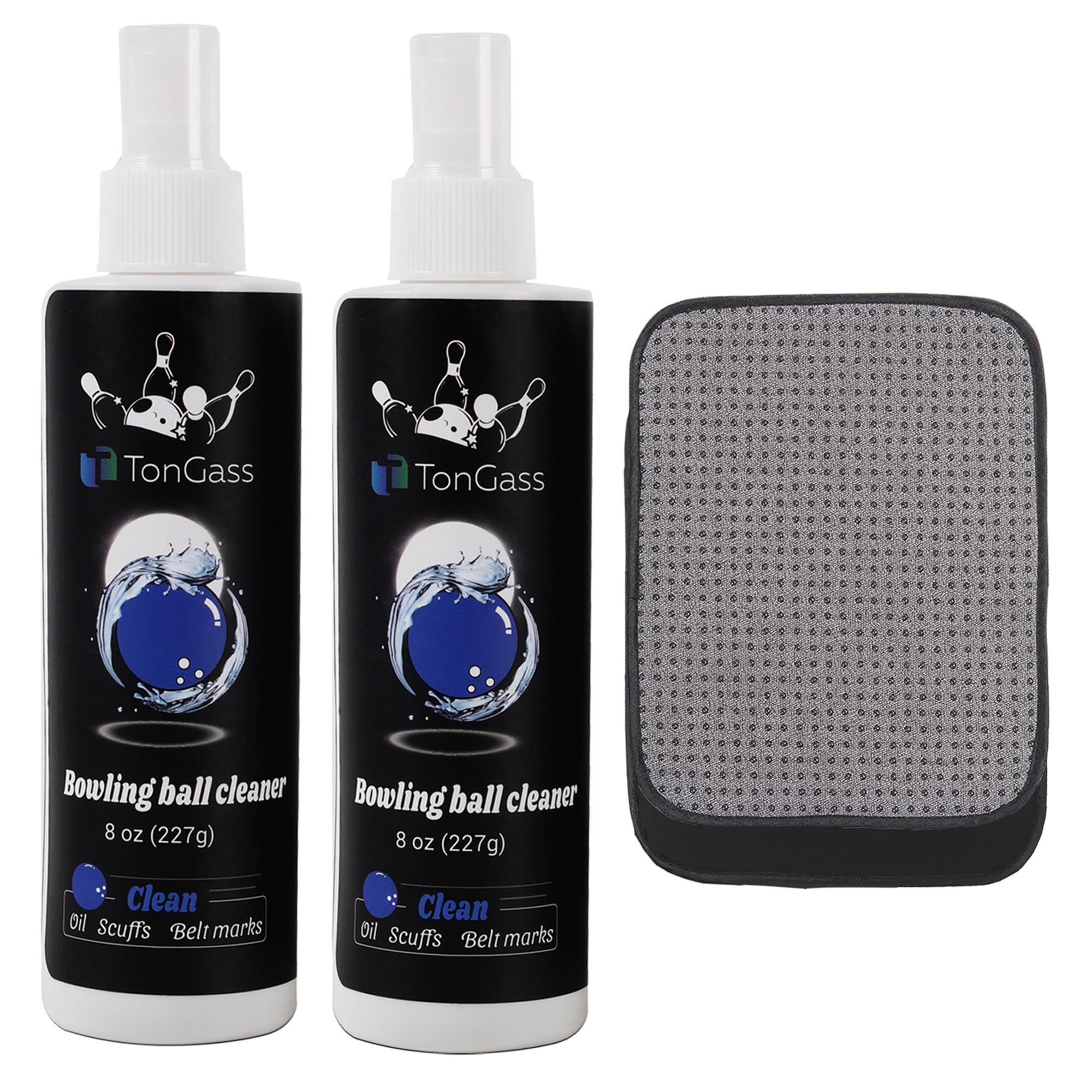 TonGass (2+1 Pack Bowling Ball Cleaner Spray Kit with Bowling Towel ...
