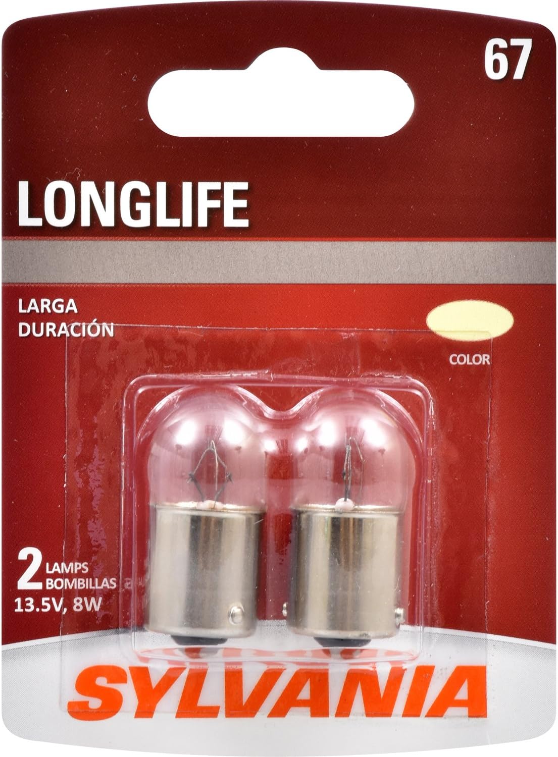 SYLVANIA 67 Long Life Miniature Bulb, (Contains 2 Bulbs), Headlight ...