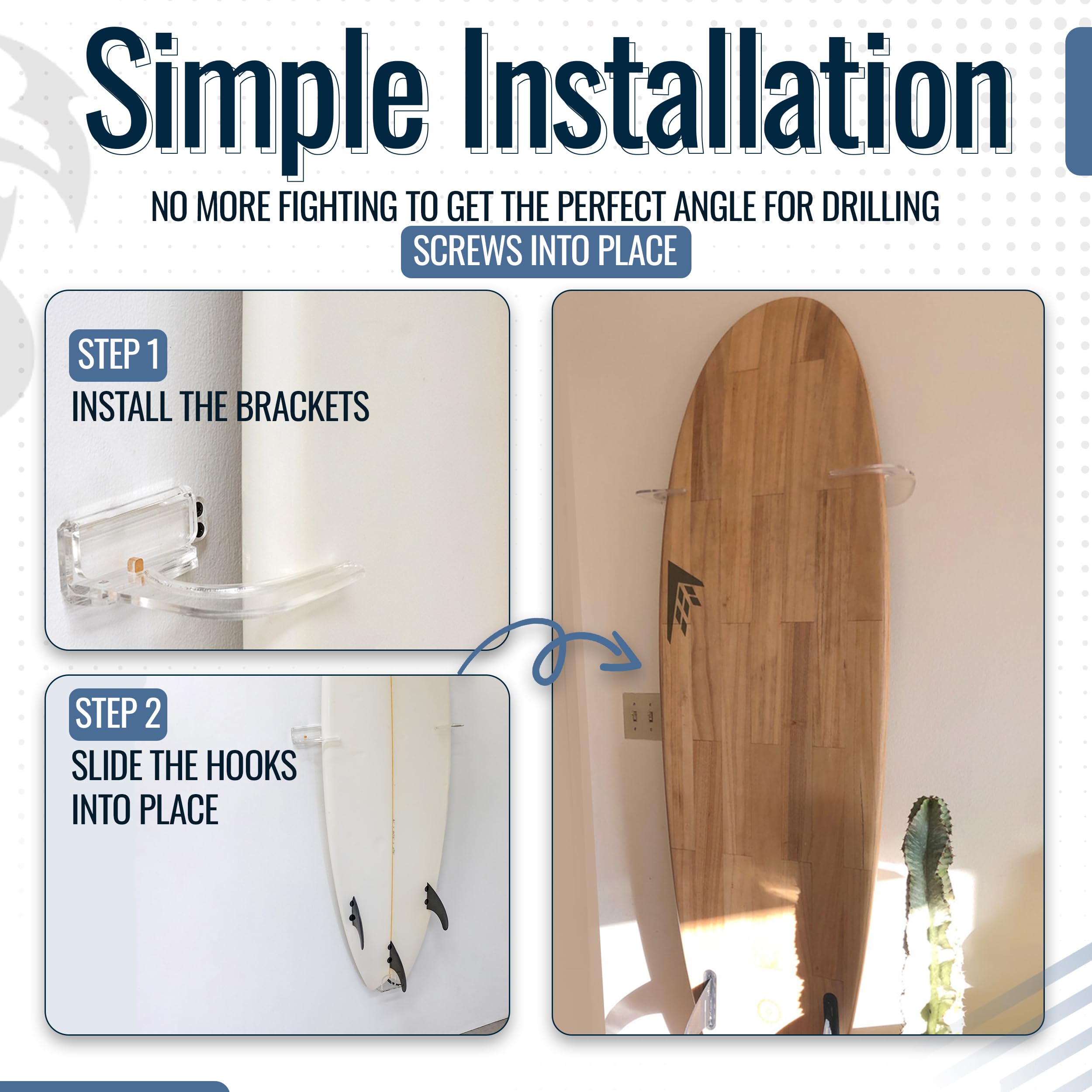 Mua StoreYourBoard Floating Surfboard Wall Mount, Clear Acrylic Surf ...