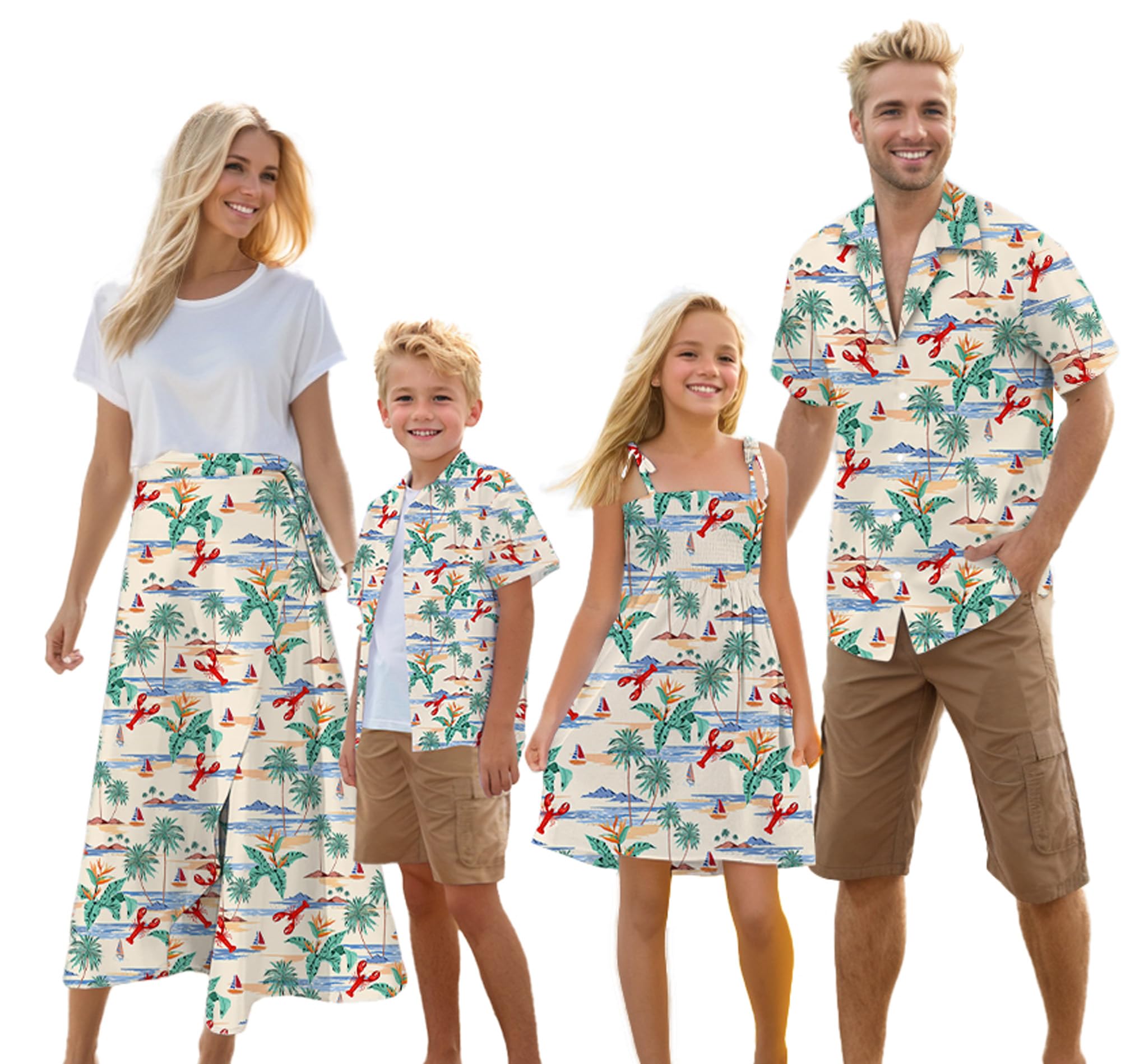 Cromoncent Matching Hawaiian Outfits for Family, Dad and Son Matching ...
