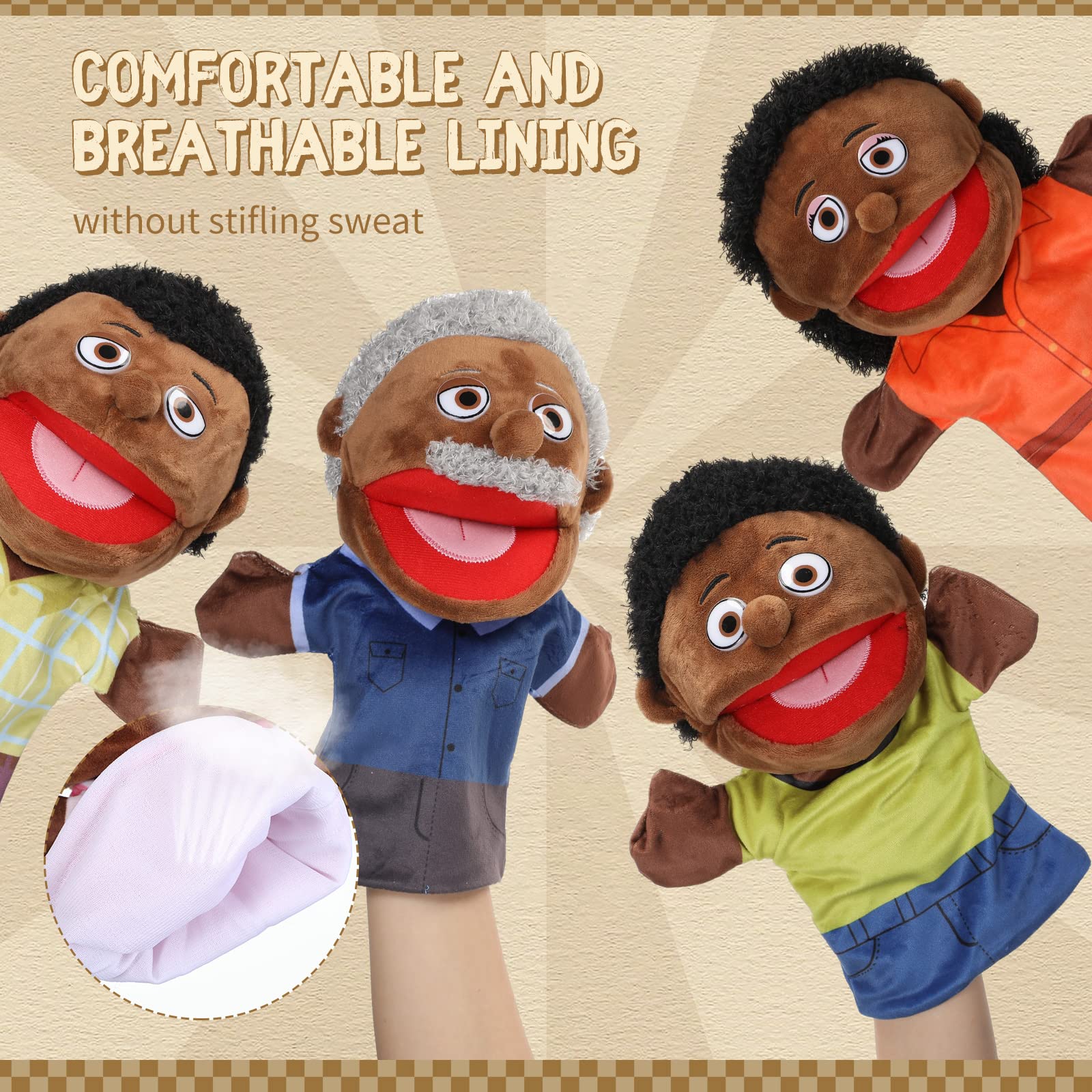 Mua 6 Pcs Family Hand Puppet Set 11.8 Inch Family Members Puppets with ...