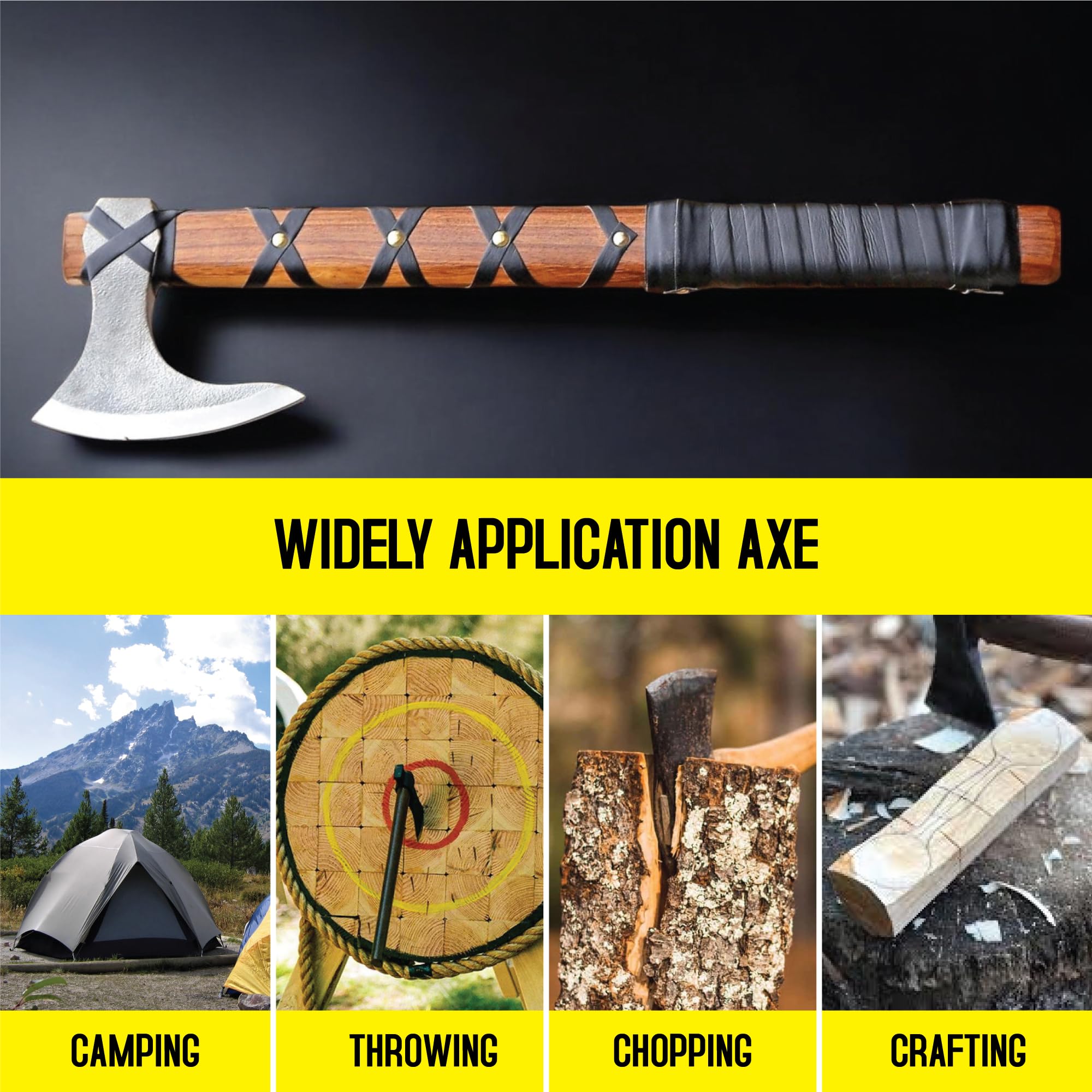 Viking Axe Of Ragnar Lothbrok Hunting Axe With Rosewood Handle - Hand-Forged High Carbon Steel ...