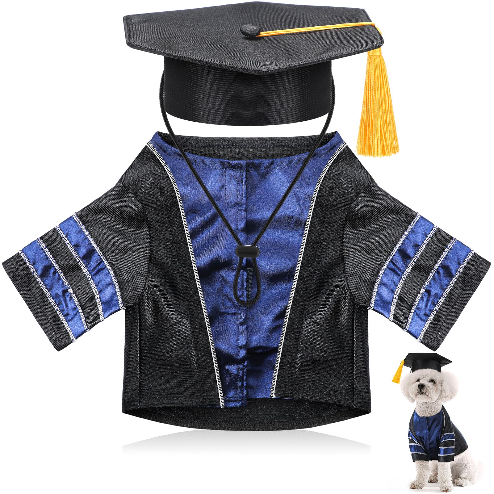 Geyoga Dog Cat Graduation Cap and Gown Set 2025 Washable Dog Costume ...