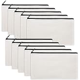 Amazon.com: Multipurpose Cosmetic Bag with Zipper - 10 Packs Plain DIY Natural Make-Up Pouch ...