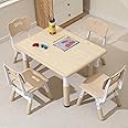 Amazon.com: Hulaibit Toddler Table and Chairs, Kids Table and 4 Chairs Set with Graffiti Desktop ...