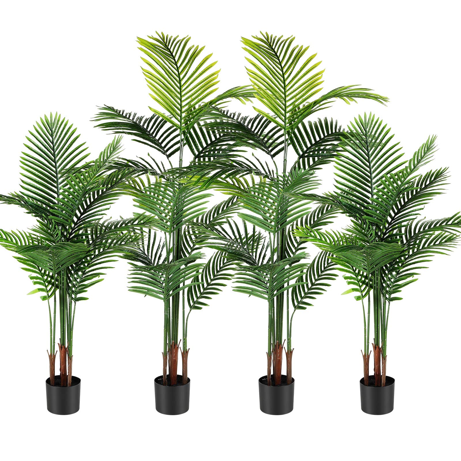 Jexine 4 Pack Artificial Palm Trees 4Ft 5Ft, Fake Plants Fake Trees ...