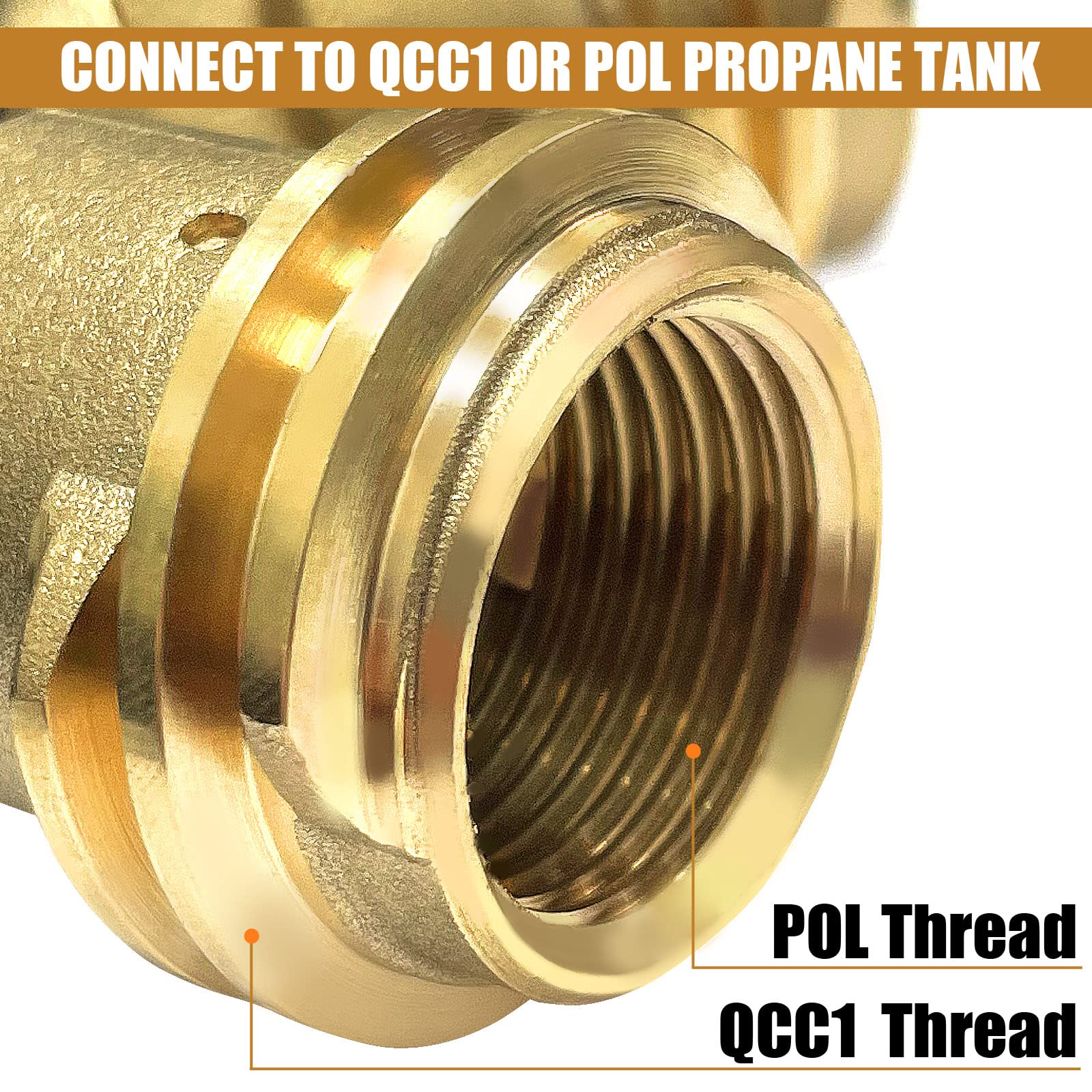 Mua 3 Way Tank Propane Splitter QCC/POL with Gauge and Shut-Off Valve ...