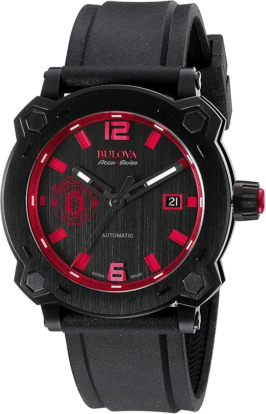 Bulova Accu Swiss Manchester United Men's Automatic Watch with Black ...