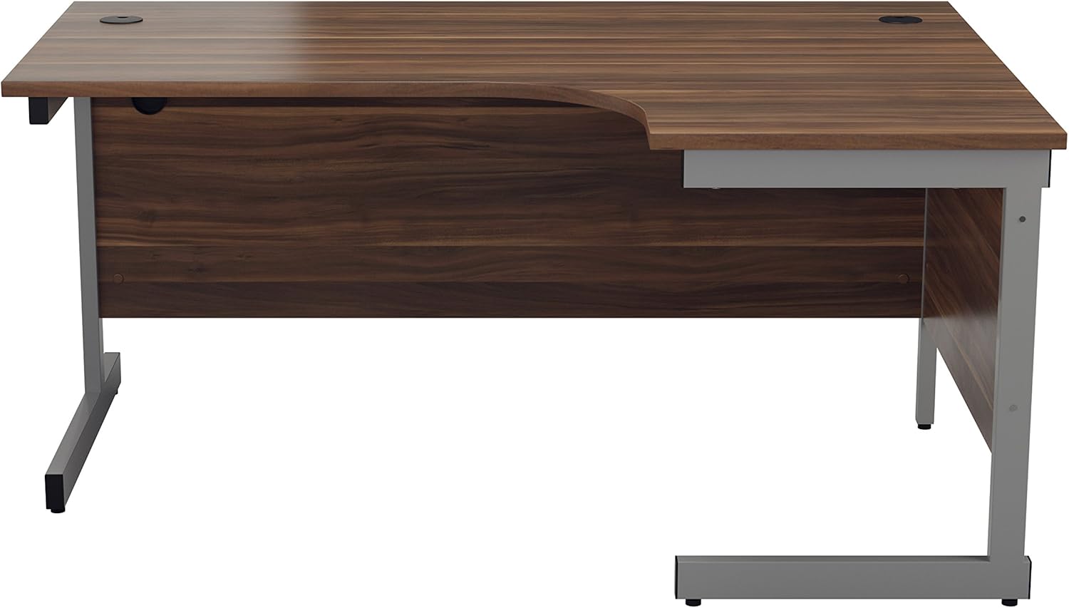 Office Hippo Ideal Right Corner Desk, Dark Walnut, Silver Frame, 180 cm ...