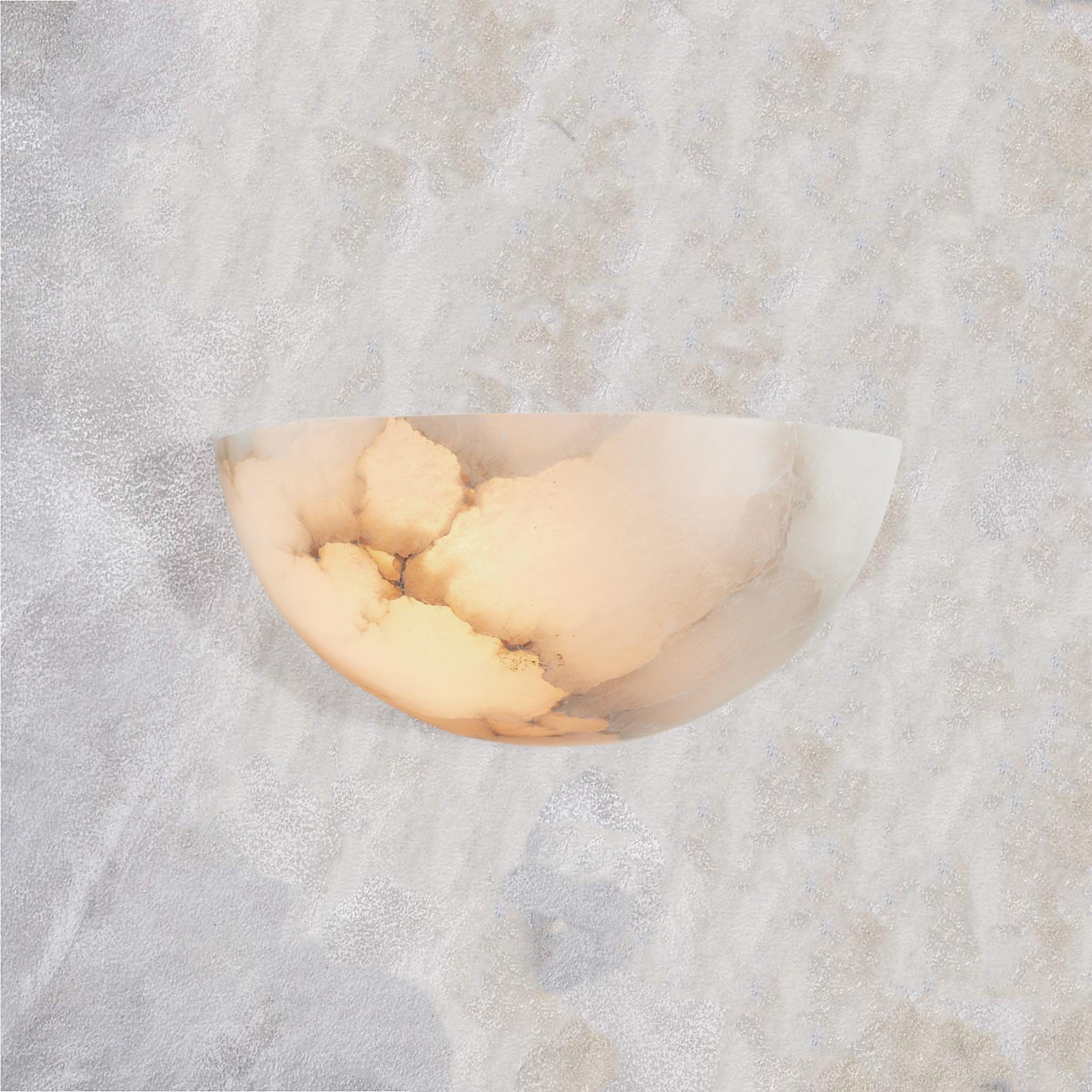 Alabaster Natural Stone Wall Light Sconce - Elegant Natural Stone ...