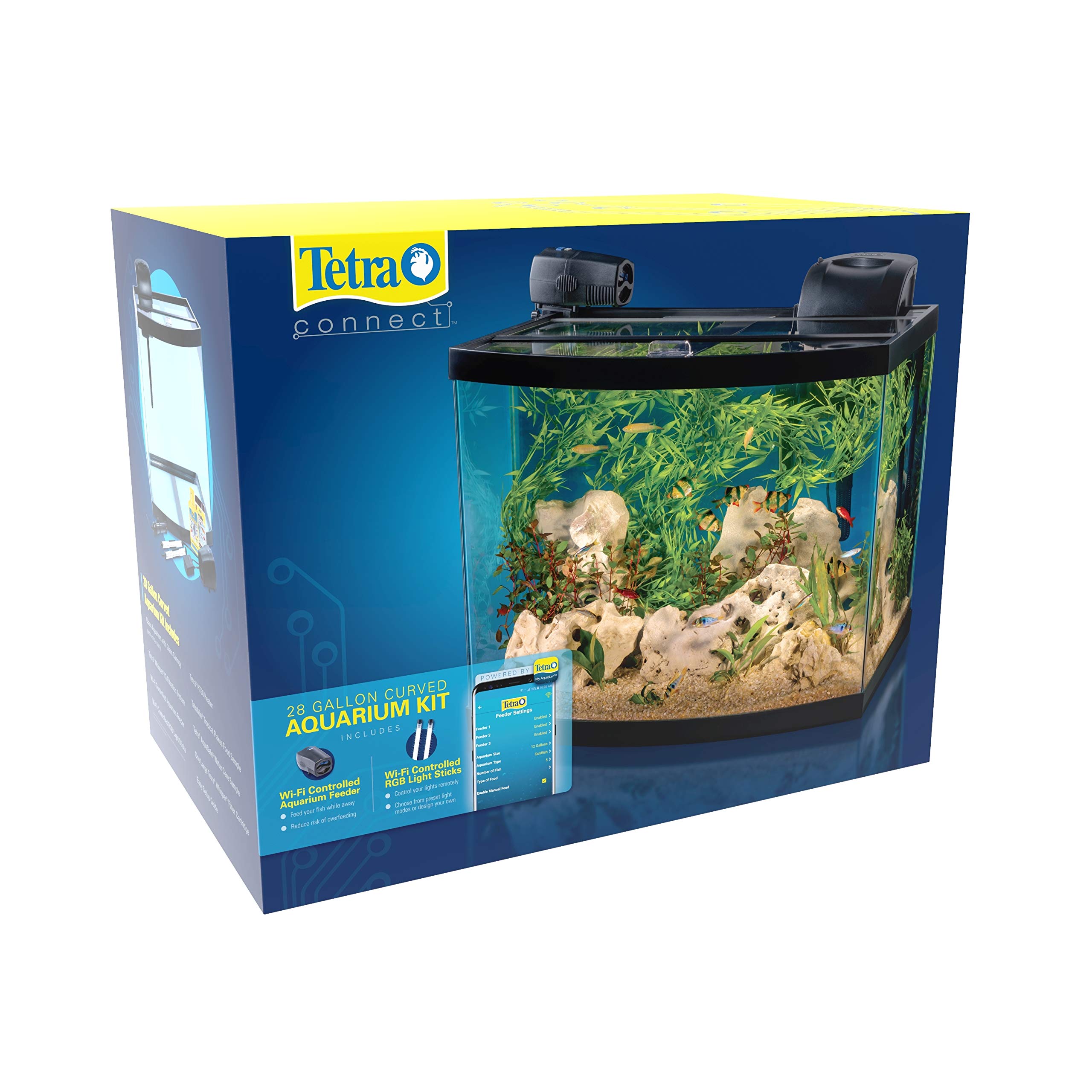 Mua Tetra Connect Curved Aquarium Kit 28 Gallon, with Wi-Fi Feeder and ...
