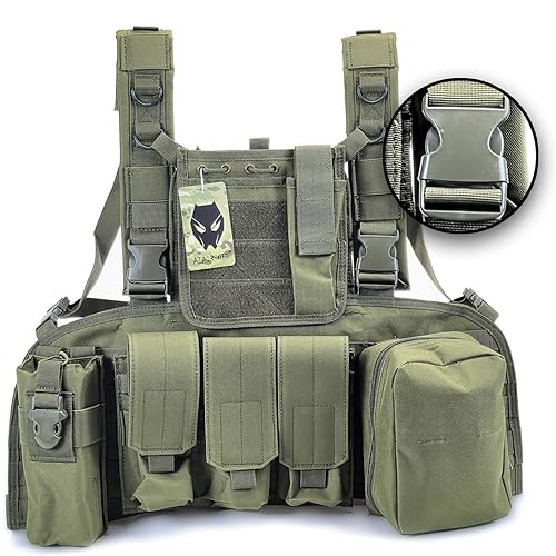 ATAIRSOFT Tactical Airsoft Paintball Vest Outdoor Adjustable Chest Rig ...
