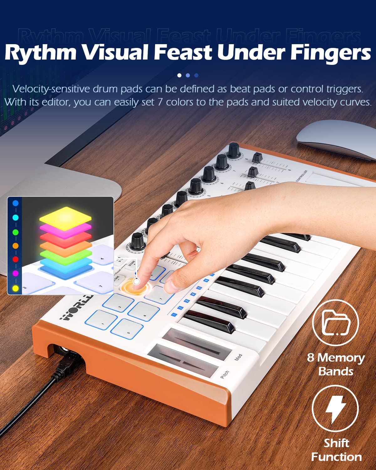 Mua Vangoa Worlde MIDI Keyboard Controller 25 Key, Worlde Tuna Mini USB ...